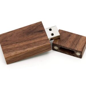 5 Pack Rectangle Walnut Wood 2.0/3.0 USB Flash Drive USB Disk Memory Stick with Wooden (2.0/32GB)