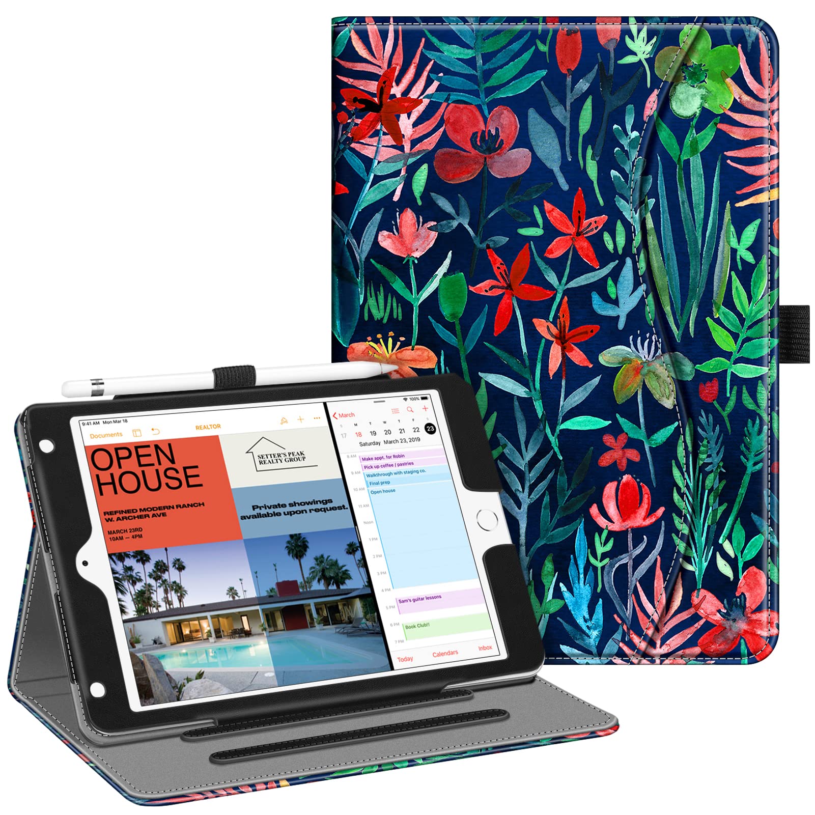 Fintie Case for iPad Mini 5 2019 / iPad Mini 4 - [Corner Protection] Multi-Angle Viewing Smart Folio Cover w/Pocket, Pencil Holder, Auto Wake/Sleep for iPad Mini 5th Generation 7.9", Jungle Night