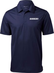 ford mustang shelby crest pocket print textured polo, navy 2xl