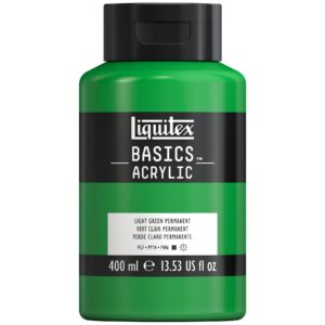 liquitex basics acrylic paint, 400ml (13.5-oz) bottle, light green permanent