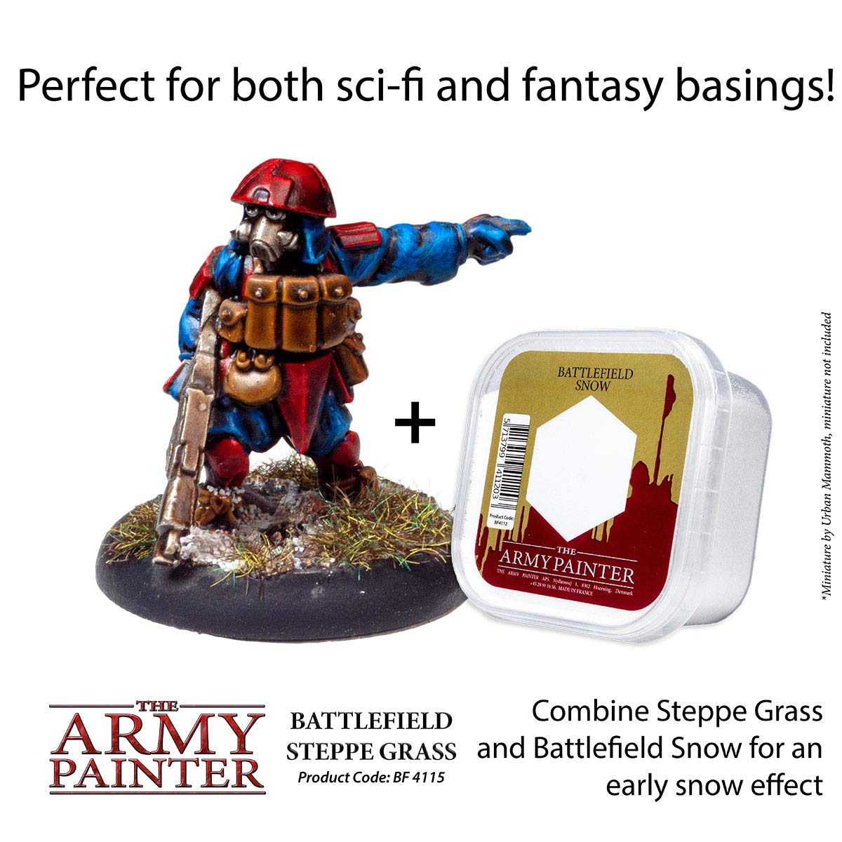 The Army Painter Battlefield: Steppe Grass Basing, 150 ml-for Miniature Bases & Terrains -Scenics Static Grass, Model Terrain Grass, Terrain Model Kit & The Army Painter Tufts for Bases of Minis