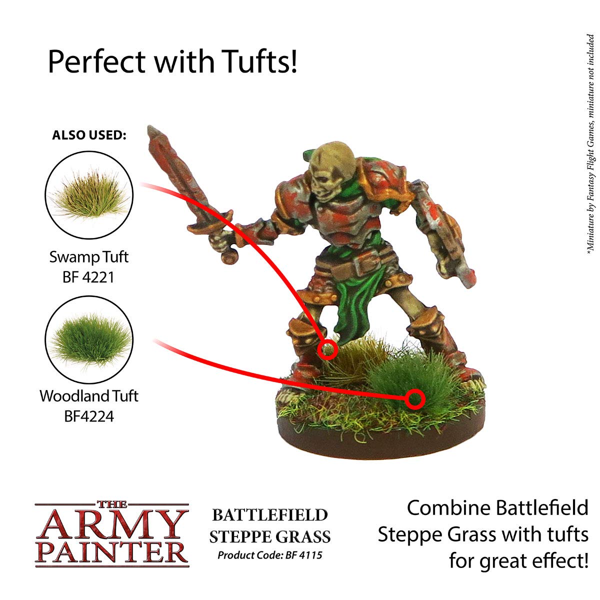 The Army Painter Battlefield: Steppe Grass Basing, 150 ml-for Miniature Bases & Terrains -Scenics Static Grass, Model Terrain Grass, Terrain Model Kit & The Army Painter Tufts for Bases of Minis