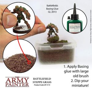 The Army Painter Battlefield: Steppe Grass Basing, 150 ml-for Miniature Bases & Terrains -Scenics Static Grass, Model Terrain Grass, Terrain Model Kit & The Army Painter Tufts for Bases of Minis