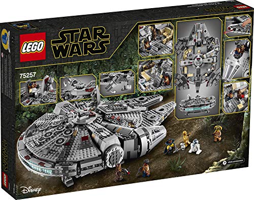 LEGO Star Wars Millennium Falcon 75257 Building Set - Starship Model with Finn, Chewbacca, Lando Calrissian, Boolio, C-3PO, R2-D2, and D-O Minifigures, The Rise of Skywalker Movie Collection