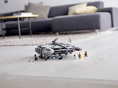 LEGO Star Wars Millennium Falcon 75257 Building Set - Starship Model with Finn, Chewbacca, Lando Calrissian, Boolio, C-3PO, R2-D2, and D-O Minifigures, The Rise of Skywalker Movie Collection