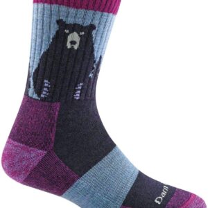 Darn Tough Women's Bear Town Micro Crew Lightweight with Cushion Sock (Style 1970) - Purple, Medium