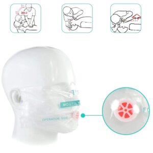 Pack of 25pcs CPR Mask Keychain Ring Emergency Kit SUNYAO CPR Face Shields Pocket Mask for First Aid or AED Training