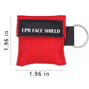 Pack of 25pcs CPR Mask Keychain Ring Emergency Kit SUNYAO CPR Face Shields Pocket Mask for First Aid or AED Training