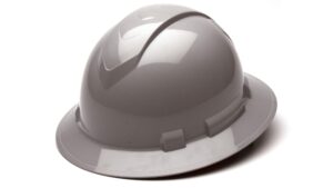 pyramex ridgeline full brim hard hat 4 point ratchet gray