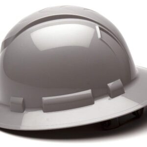 Pyramex Ridgeline Full Brim Hard Hat 4 Point Ratchet Gray