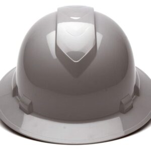 Pyramex Ridgeline Full Brim Hard Hat 4 Point Ratchet Gray