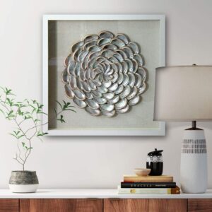 ARTECORS 24"x24" 3D Handmade Wall Decoration with Shadow Box Framed Front Glass for Living Room Dining Room Entrance Corridor Bedroom wall Decor (Abalone Shell 24"x24")