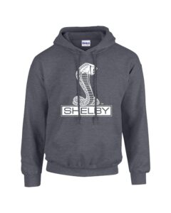 trenz shirt company ford shelby cobra car adult hooded pullover-heather gray-large