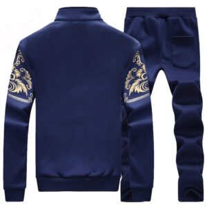 AOTORR Men's Casual Sweat Suit Set Full Zip Tracksuit Jogging Running Sportswear Navy M