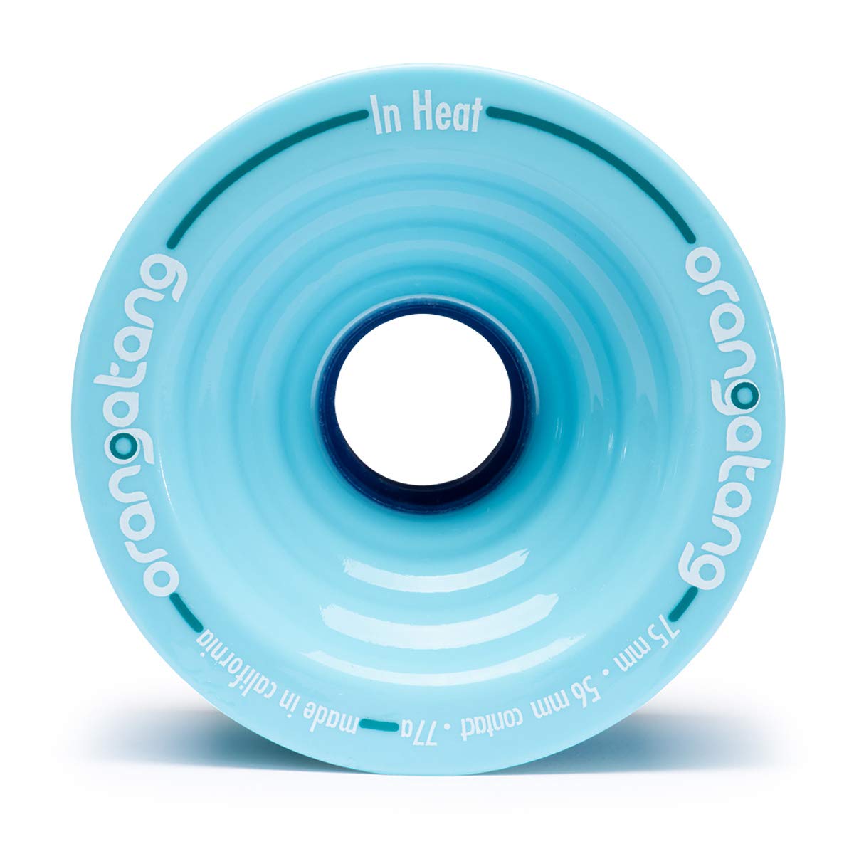 Orangatang in Heat 75mm 77a Downhill Longboard Skateboard Cruising Wheels (Blue, Set of 4)