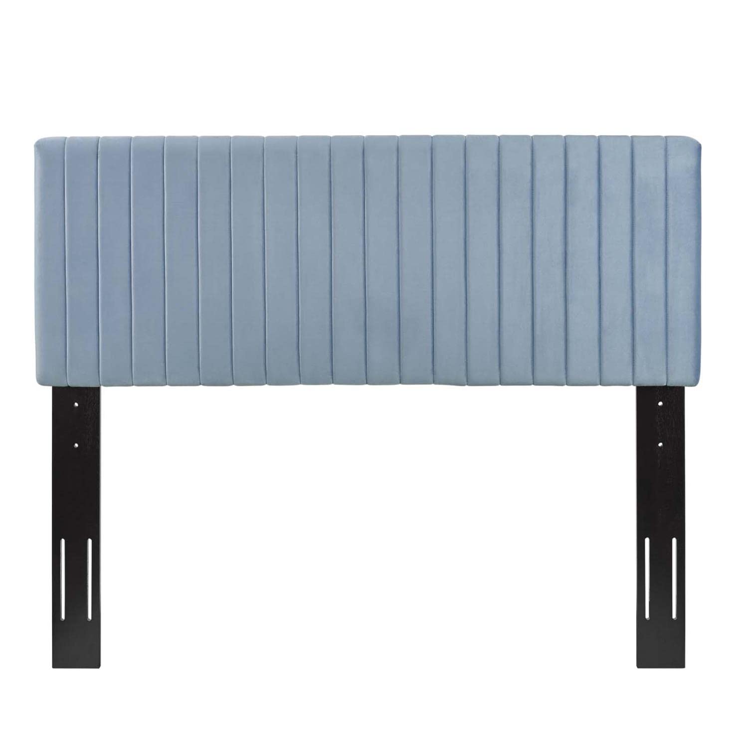 Modway Keira Channel Tufted Performance Velvet Upholstered King Headboard in Light Blue