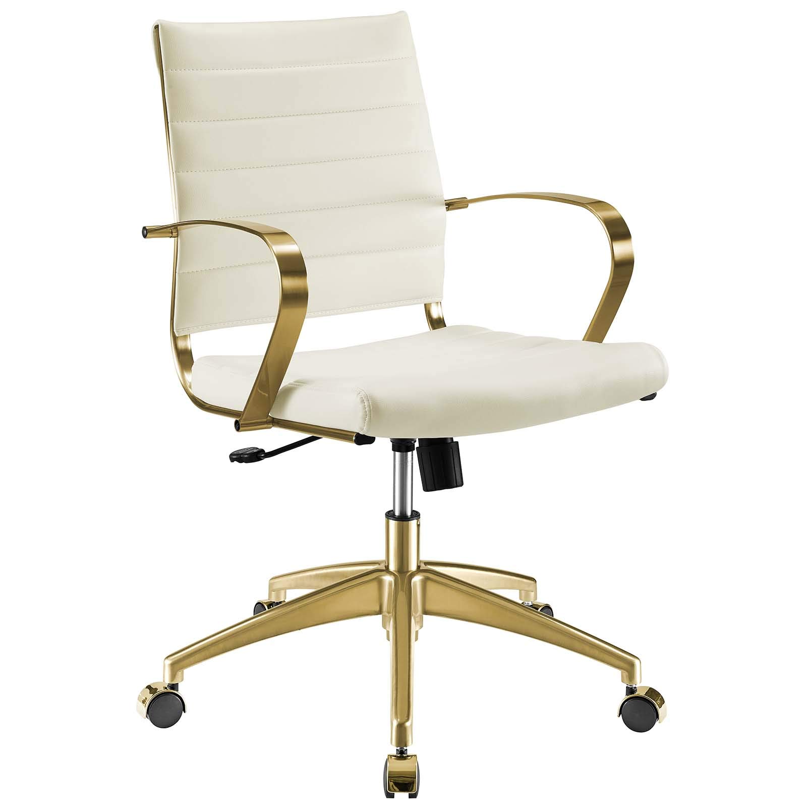 Modway Jive Gold Stainless Steel Executive Managerial Swivel Midback Office Chair