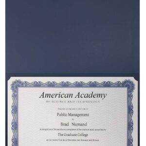 Better Office Products 25 Pack Navy Blue Certificate Holders, Diploma Holders, Document Covers with Gold Foil Border, for Letter Size Paper, 25 Count, Blue