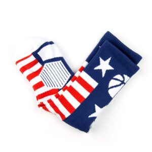 ChalkTalkSPORTS Basketball Adult Woven Mid-Calf Socks | Patriotic Stars and Stripes