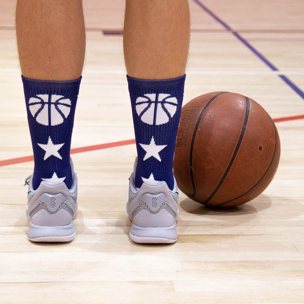 ChalkTalkSPORTS Basketball Adult Woven Mid-Calf Socks | Patriotic Stars and Stripes