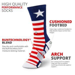 ChalkTalkSPORTS Basketball Adult Woven Mid-Calf Socks | Patriotic Stars and Stripes