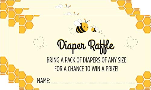 Mommy-to-Bee Diaper Raffle Cards - 24 Count - Bee Theme Baby Shower Game