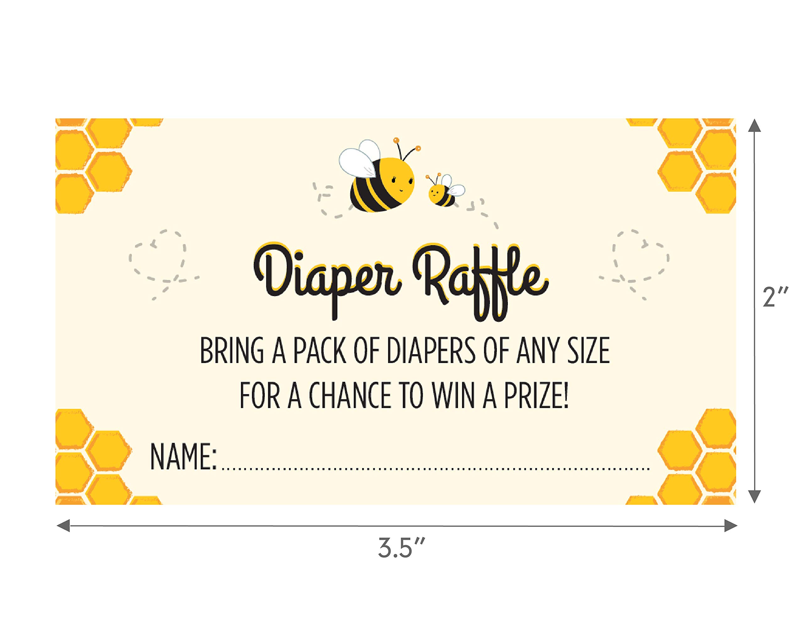 Mommy-to-Bee Diaper Raffle Cards - 24 Count - Bee Theme Baby Shower Game