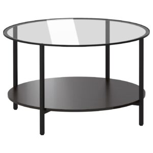 ikea vittsjö coffee table, black-brown, glass