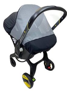 sasha’s sun and insect cover for car seat - grey - stroller not included