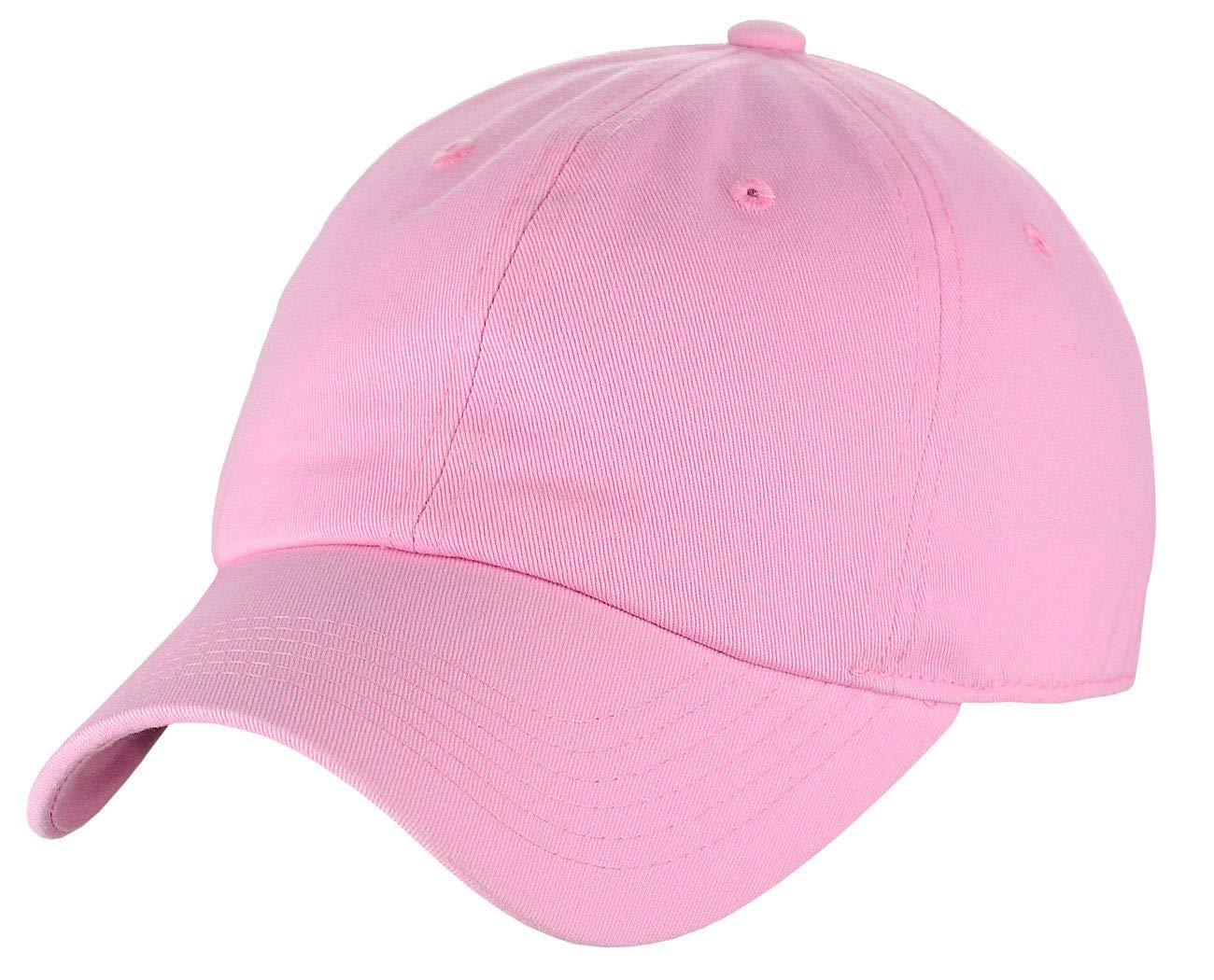 C.C Unisex Classic Blank Low Profile Cotton Unconstructed Baseball Cap Dad Hat Light Pink