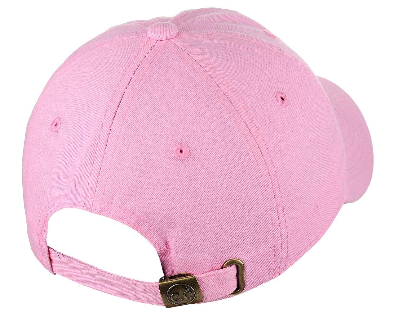 C.C Unisex Classic Blank Low Profile Cotton Unconstructed Baseball Cap Dad Hat Light Pink