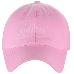 C.C Unisex Classic Blank Low Profile Cotton Unconstructed Baseball Cap Dad Hat Light Pink