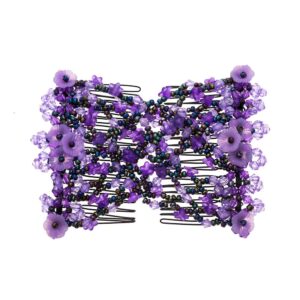 LOVEF 3pcs Magic Beads Elastic Double Hair Comb Clip Stretchy Hair Combs Clips Fashion Hair Style Hairpin Magic Hair Combs Headbands