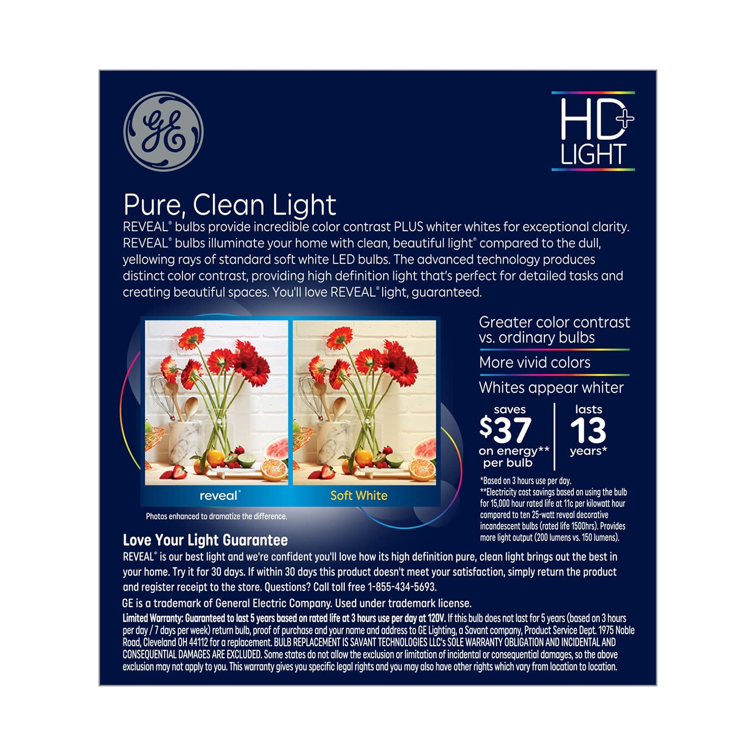 GE Reveal 25-Watt EQ Color-Enhancing Dimmable Candle Light Bulb (3-Pack)