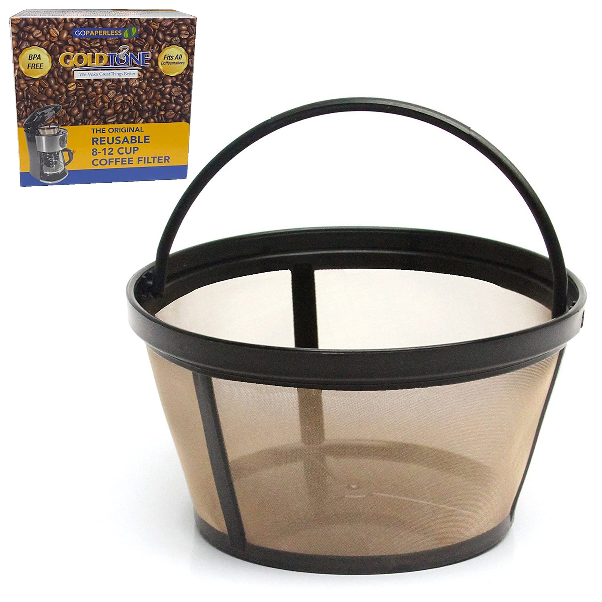 GOLDTONE Reusable 8-12 Cup Coffee Filter Flat-Bottom Basket fits Proctor Silex