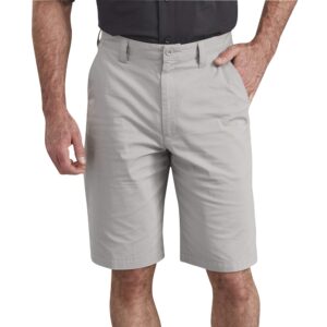 dickies men's 11 inch temp-iq performance hybrid utility short, nickel, 34