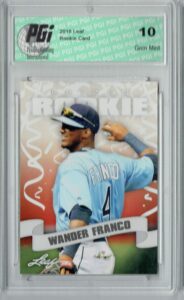 wander franco 2018 leaf prized rookie #21 rookie card pgi 10