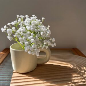 Nubry 10Pcs 30 Bunches Babys Breath Artificial Fake Flowers Bouquet Gypsophila Bulk Flower in White for Wedding Crown Home Party Garden Decor