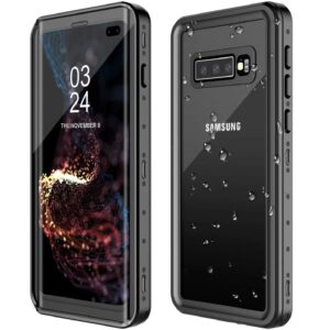 goldju samsung galaxy s10 plus waterproof case,s10 plus built in screen protector 360° full body protective shockproof dirtproof sandproof ip68 underwater 6.4