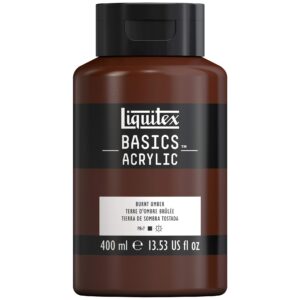 liquitex basics acrylic paint, 400ml (13.5-oz) bottle, burnt umber