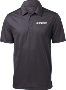 ford mustang shelby crest pocket print textured polo, iron grey 4xl