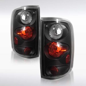 autozensation compatible with ford f150 2004-2008, black housing clear lens tail lights, l+r pair taillight assembly