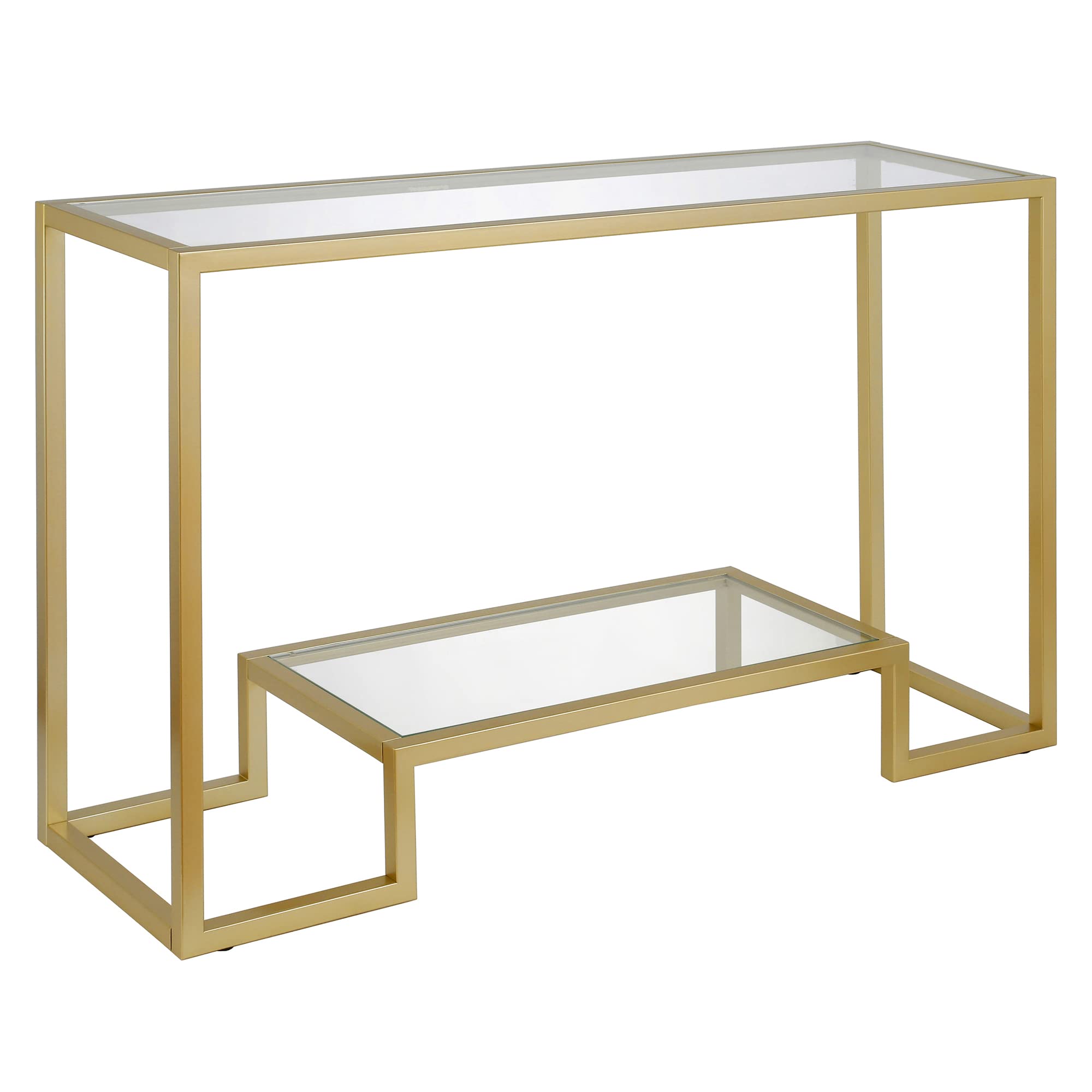 Henn&Hart 47.75" Wide Rectangular Console Table in Brass, Entryway Table, Accent Table for Living Room, Hallway