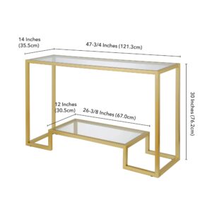 Henn&Hart 47.75" Wide Rectangular Console Table in Brass, Entryway Table, Accent Table for Living Room, Hallway