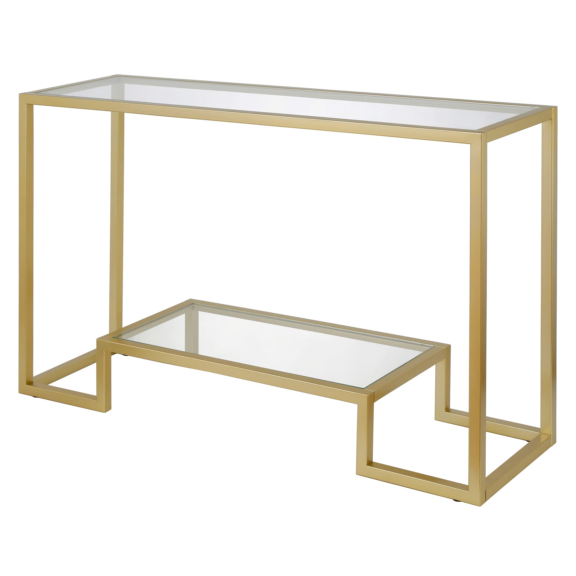 Henn&Hart 47.75" Wide Rectangular Console Table in Brass, Entryway Table, Accent Table for Living Room, Hallway