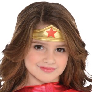 Costumes USA Wonder Woman Halloween Costume for Girls, Size 3-4T, Includes Dress, Cape, Headband, Gauntlets and More