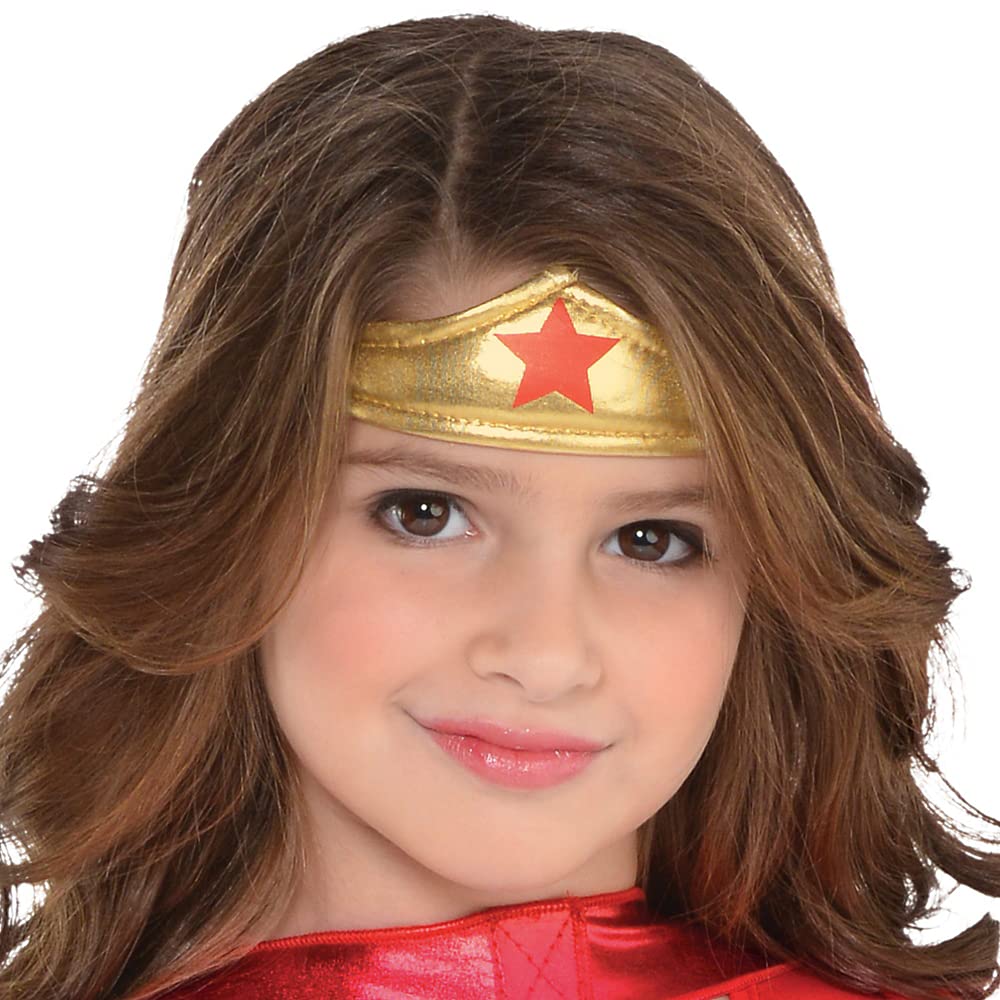 Costumes USA Wonder Woman Halloween Costume for Girls, Size 3-4T, Includes Dress, Cape, Headband, Gauntlets and More