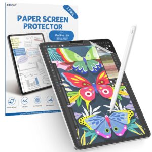 xiron [2 pack] paper screen protector compatible with ipad pro 12.9 (2022&2021&2020&2018), high touch sensitivity no glare for ipad pro 12.9 matte screen protector, compatible with apple pencil