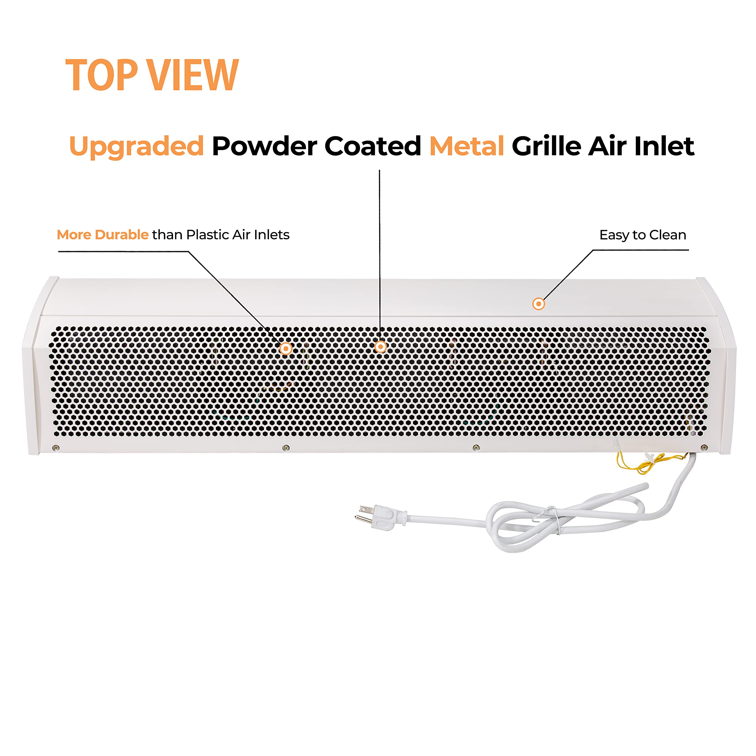 Awoco 48" Elegant 1 Speed 1200 CFM Indoor Air Curtain, 120V Unheated, ETL & UL Certified to Meet NSF 37 Food Service Standard