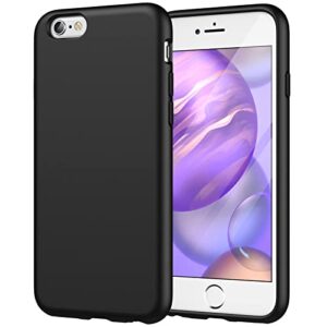 jetech silicone case for iphone 6s/6 4.7 inch, silky-soft touch full-body protective case, shockproof cover with microfiber lining (black)